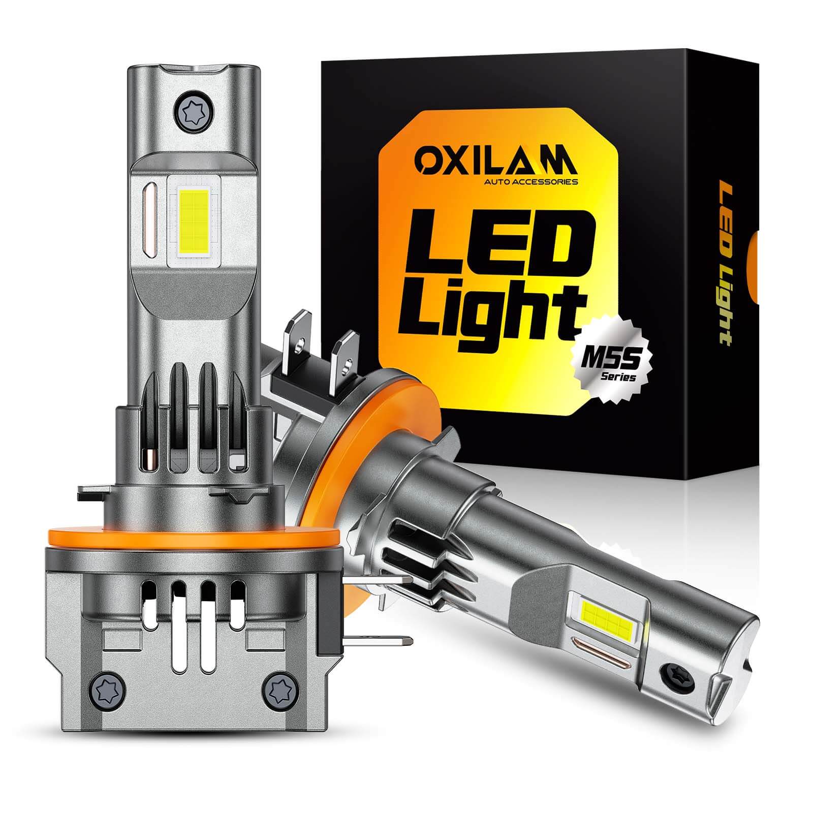 OXILAM H11B LED Bulb: 800% Brighter, 6500K White Light, Easy Plug & Pl ...